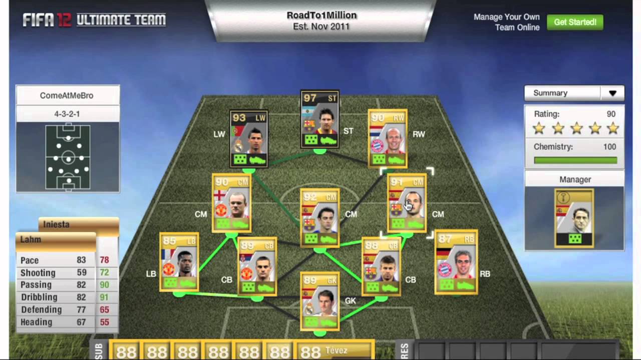 [OLD] Best Ultimate Team Ever :: 90 Rated Squad - YouTube