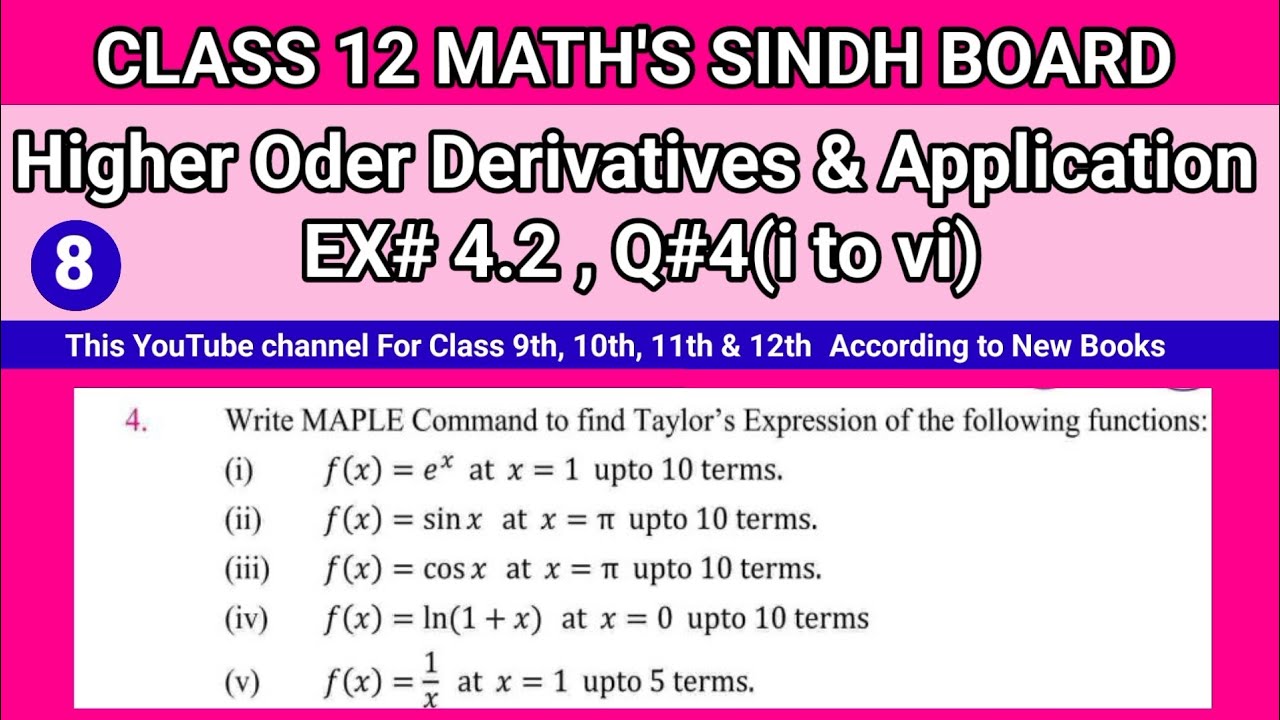 Class 12 Maths Unit 4 Exercise 4.2 Question 4(i,ii,iii,iv) Higher Order ...