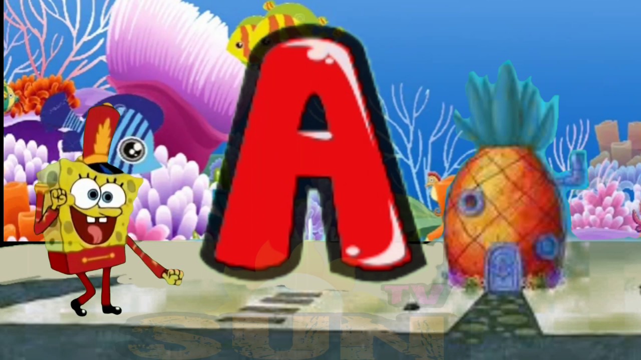 spongebob || yuk belajar mengenal huruf alfabet - YouTube