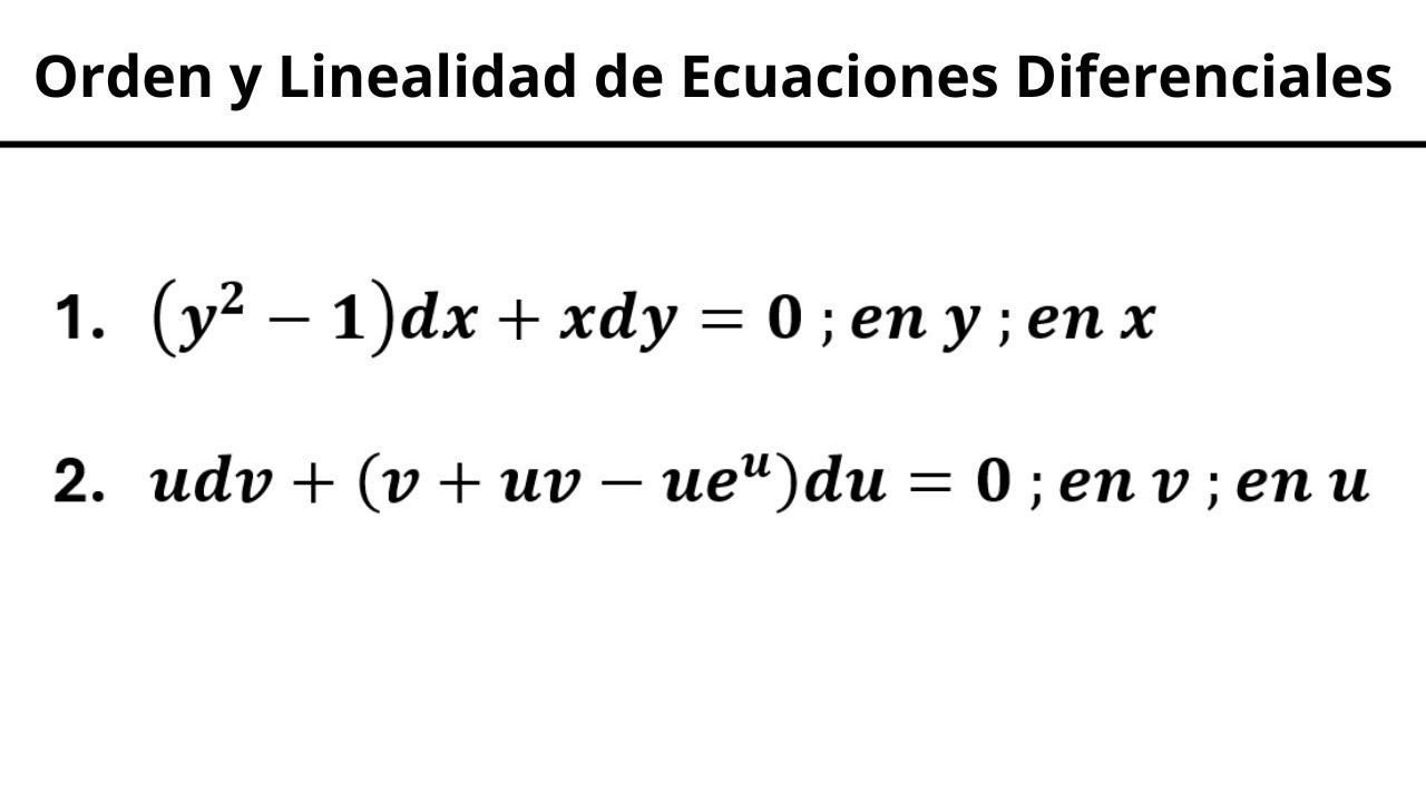 Orden y Linealidad de Ecuaciones Diferenciales | Solucionario Dennis ...