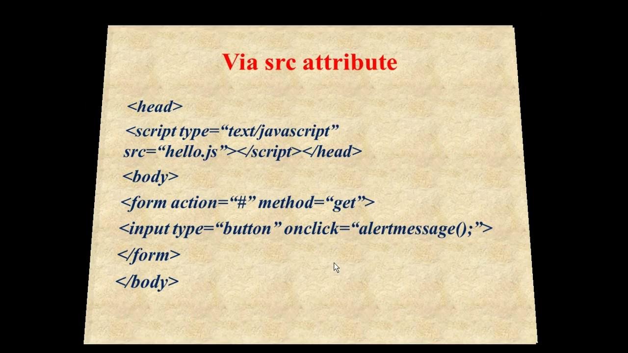 four ways to add javascript code in html document - YouTube