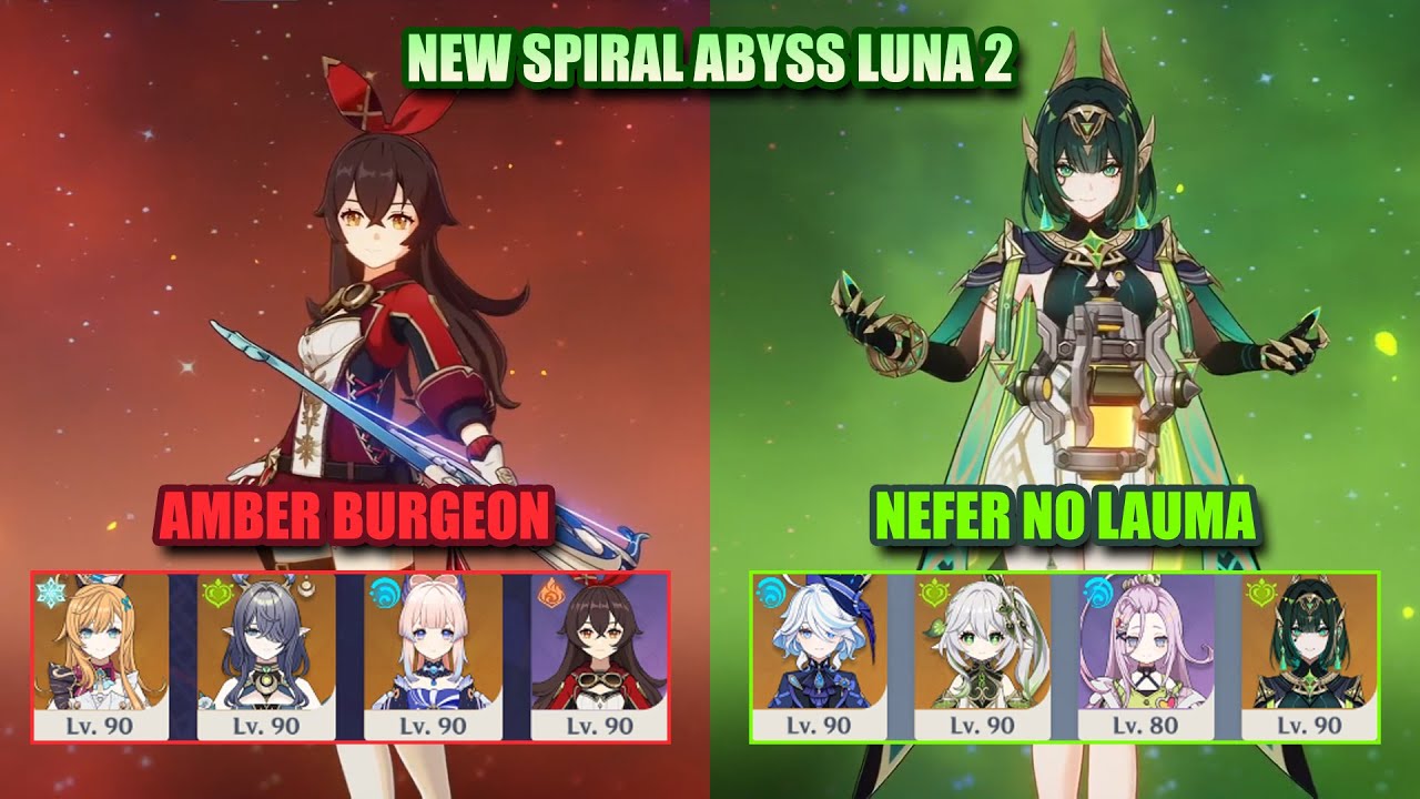 Nefer Nahida Lunarbloom & Amber Burgeon | NEW Spiral Abyss Luna 2 ...