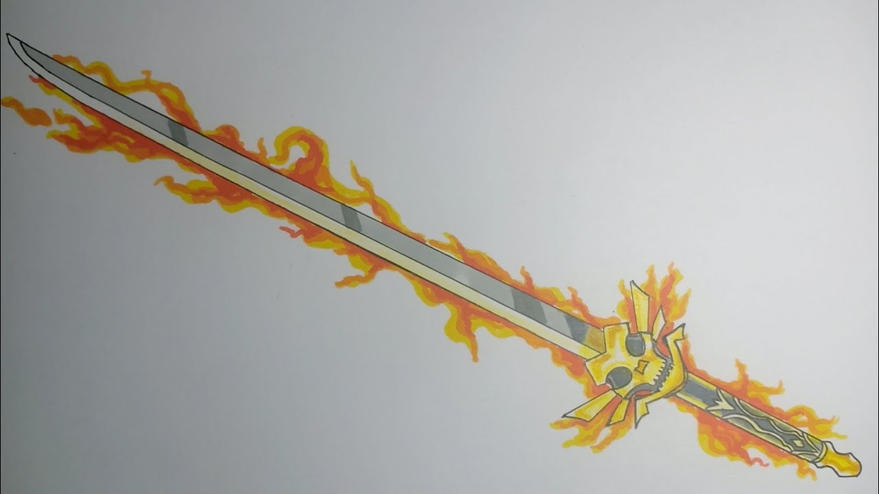 FREE FIRE How To Draw Skin KATANA Dạ Hội Max Đẹp - YouTube