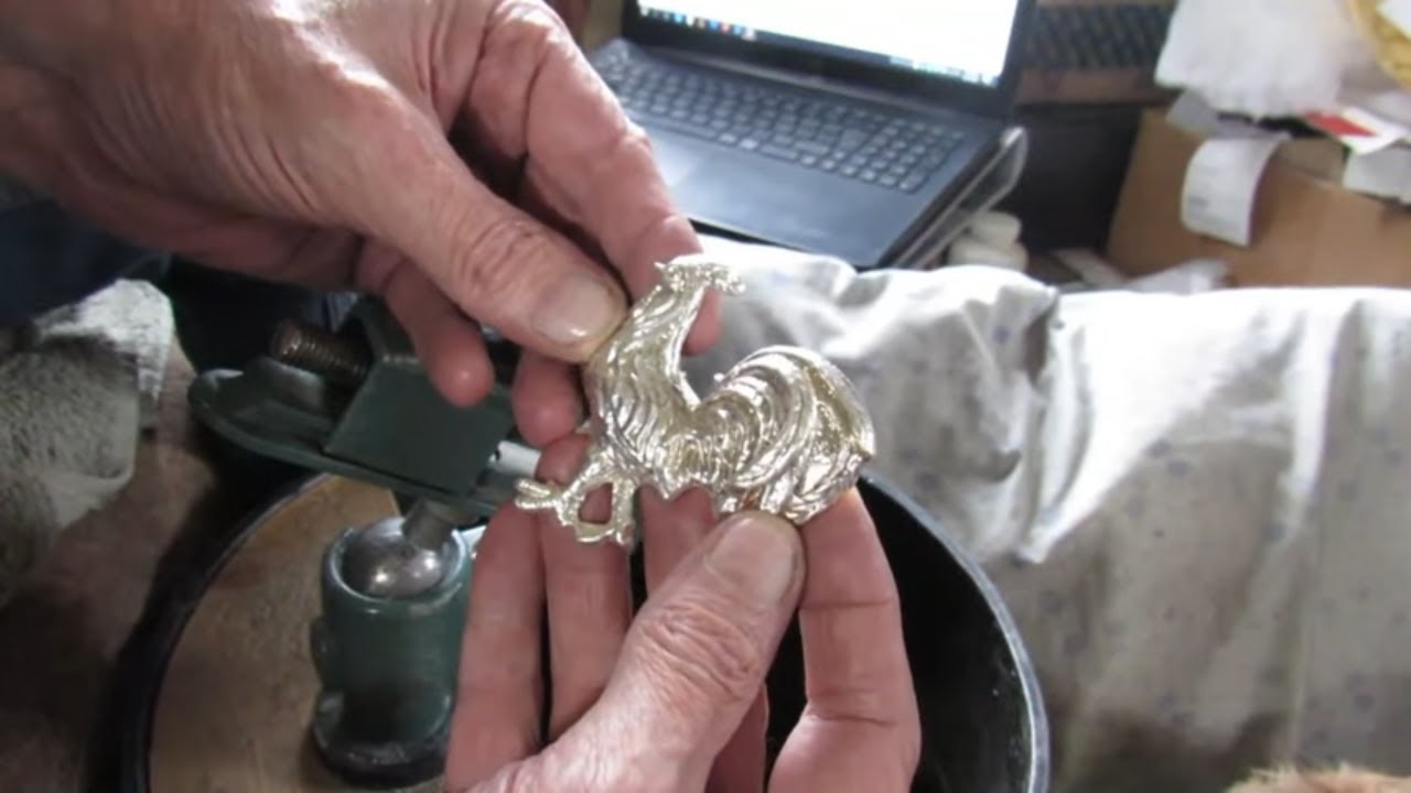 Pure Silver Sand Cast Rooster Part 2 - Pouring the bird - YouTube