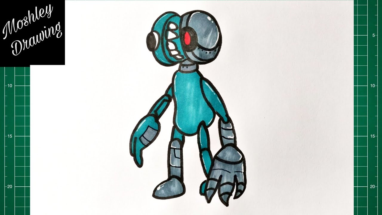 How to Draw Cyborg Teal - Rainbow Friends - YouTube