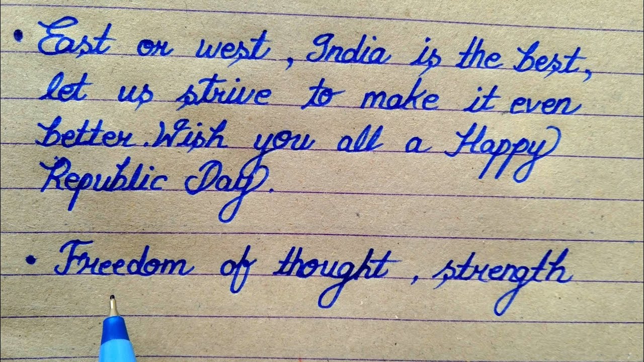 Republic day wishes in cursive writing || How to wishes on republic day ...