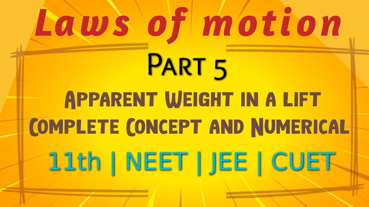 Part 5 | Apparent Weight In a Lift or Elevator | CBSE 11 | CUET | NEET | JEE MAIN - YouTube
