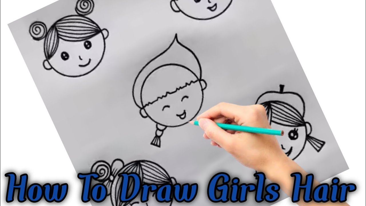 How to draw hairstyle for beginners/How to draw hair tutorial/Girls ...