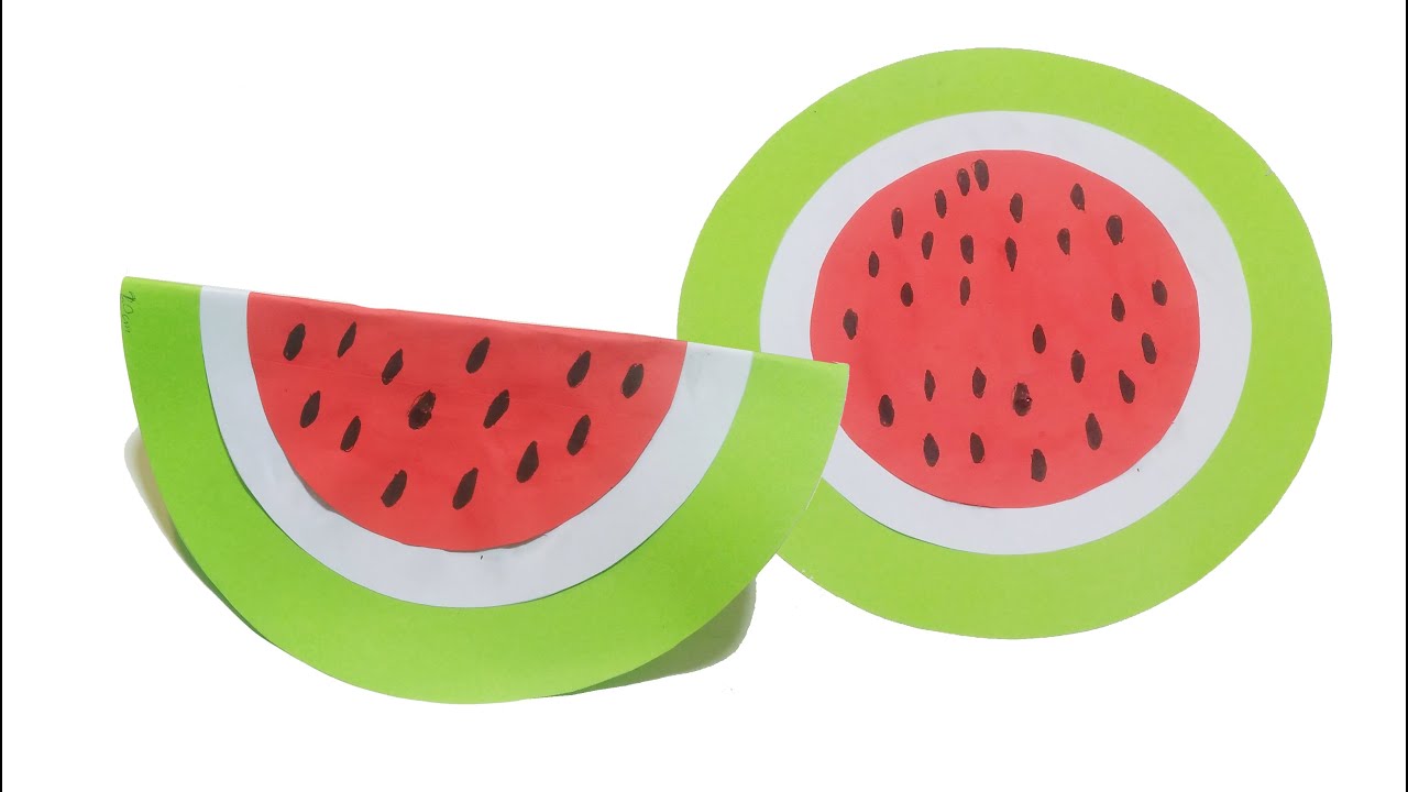 How to make paper watermelon? / Watermelon craft / origami watermelon ...