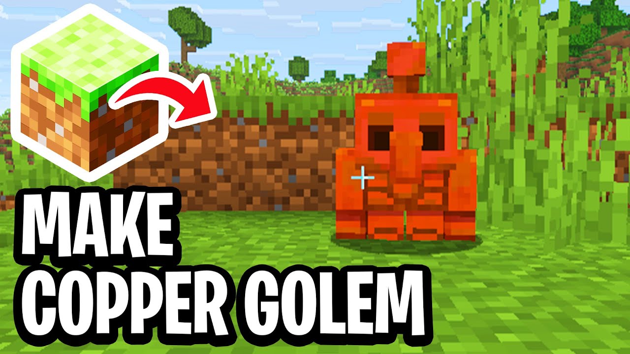How To Make Copper Golem In Minecraft - Step By Step - YouTube