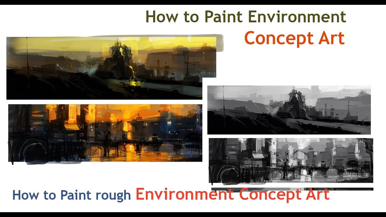 How to Paint rough Environment Concept Art - YouTube