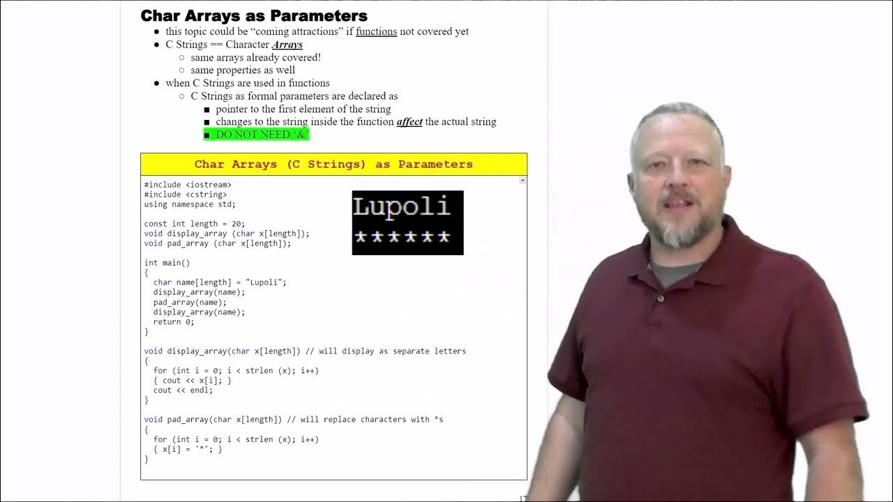 11 - Char Arrays as Parameters - YouTube