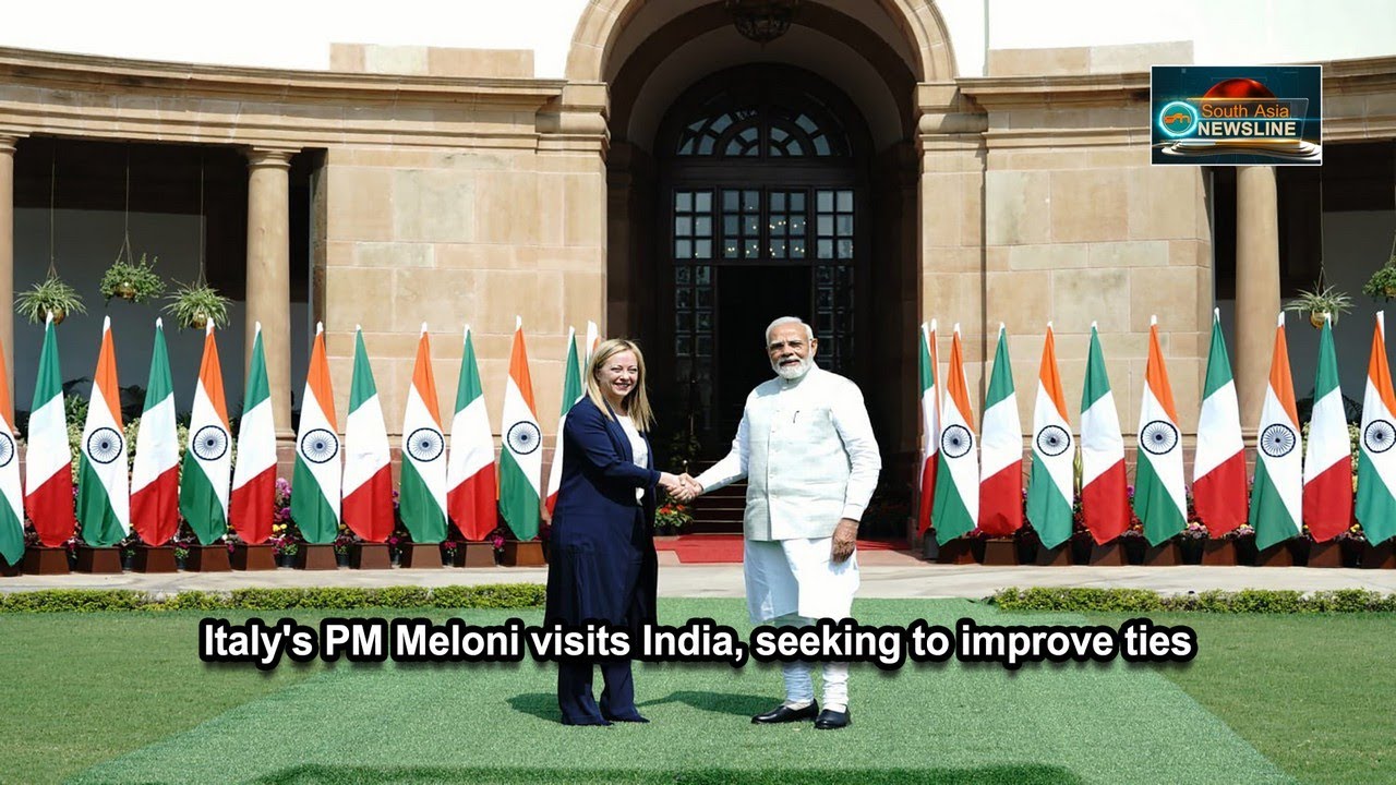 Italy's PM Meloni visits India, seeking to improve ties - YouTube