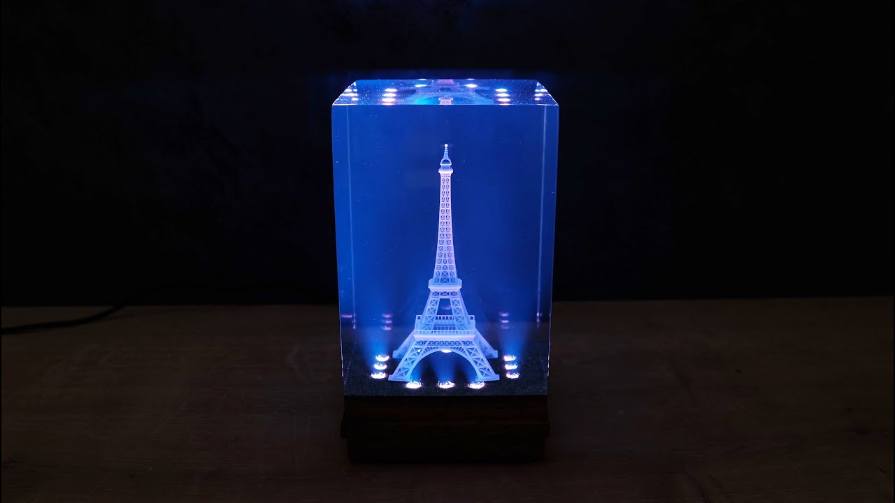 Epoxy Lamp with Eiffel Tower Figure - YouTube