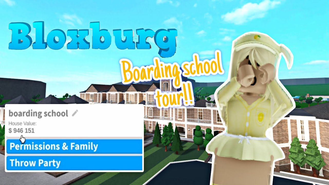 Bloxburg boarding school tour! | exterior build by cee_berry | - YouTube
