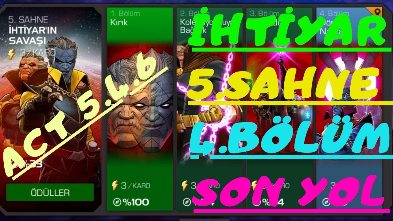 MCOC ACT 5.4.6 COMPLETED# MCOC 5.SAHNE 4. BÖLÜM SON YOL - YouTube