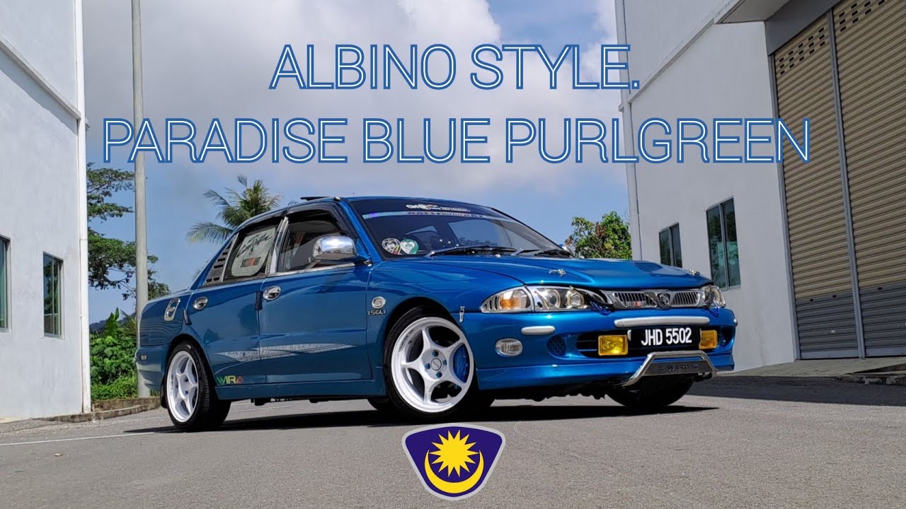 proton wira albino style Paradise blue + purl green #proton #motorsport ...