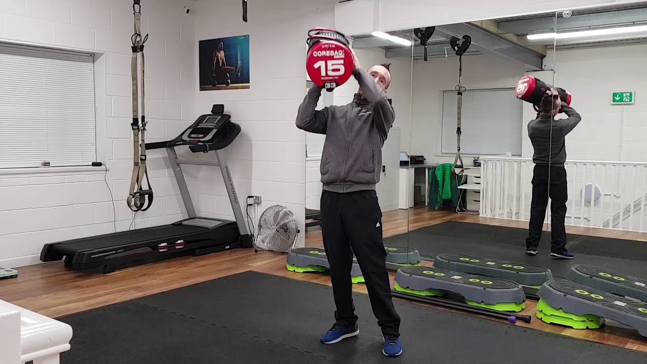 Powerbag side shoulder press - YouTube