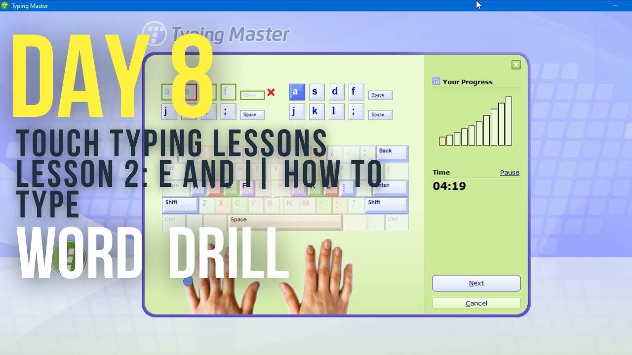 Touch typing lesson |key drill | Learning English Typing Day -8 |Home ...