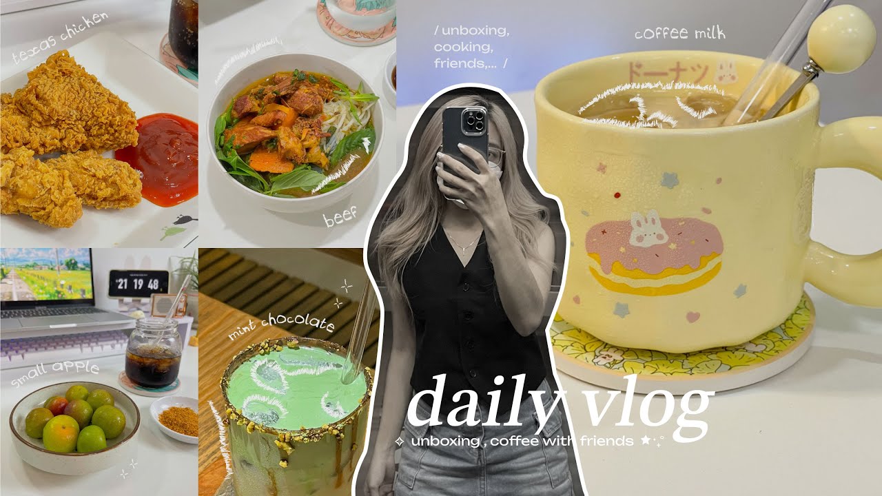 [vlog02 ⋆౨ৎ˚] daily vlog một ngày unboxing quà circle k, chiếc cốc mới ...