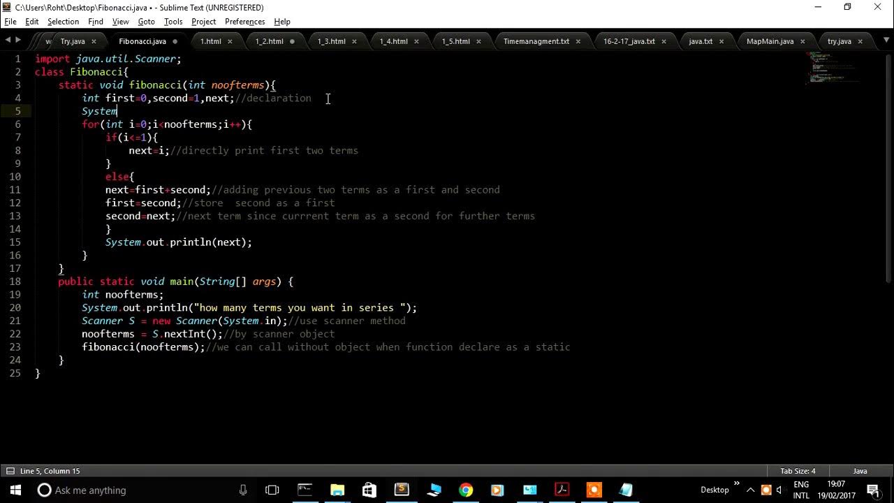 Fibonacci Series Java Program - YouTube