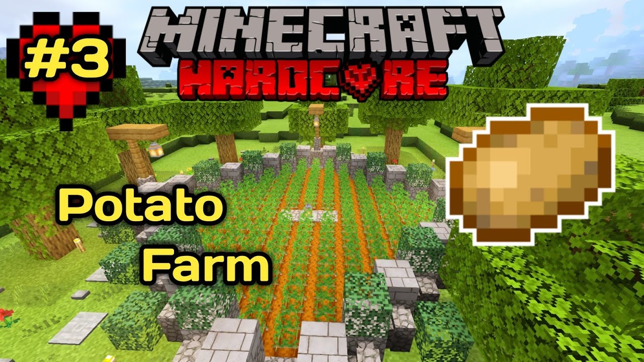 [Minecraft PE] Hardcore make potato and xp farm Ep.3 [Hind] - YouTube