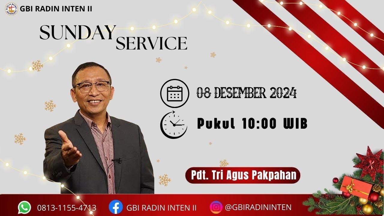 Ibadah Minggu, 08 Desember 2024 I Pdt. Tri Agus Pakpahan | - YouTube