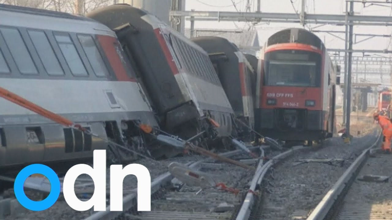 Swiss train crash leaves dozens injured - YouTube