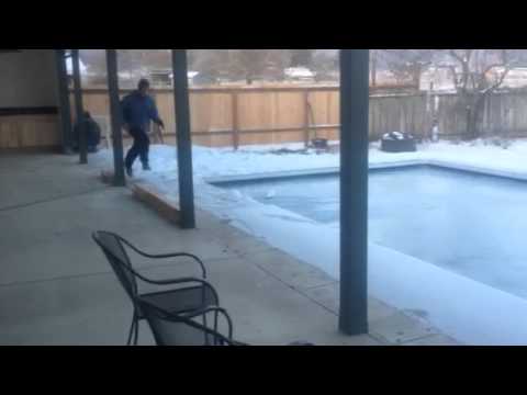 Swimming Pool Ice Skating - YouTube