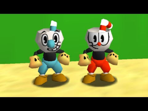 Cuphead and Mugman in Super Mario 64 (2 Players) - Full Game