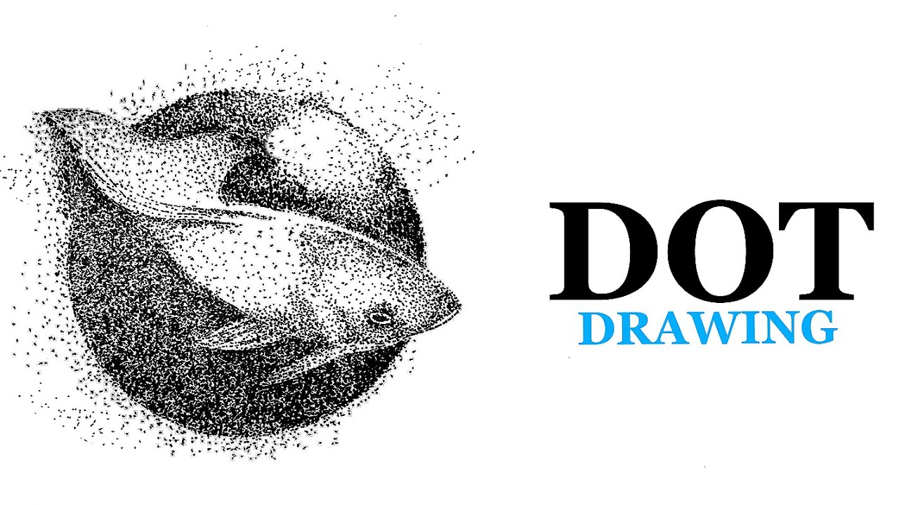 How to draw & shade with stippling, stipples, or dots (fish drawing ...
