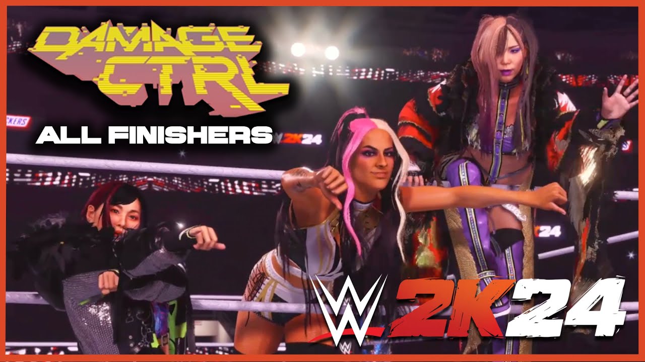 Damage CTRL - WWE 2K24 - All Finishers and Signature Moves (IYO SKY, Dakota Kai, Asuka, Kairi ...