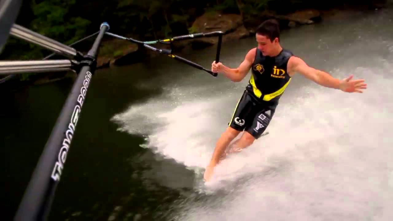 World Champions Barefoot skiing behind the Nautique Sport 200 - YouTube