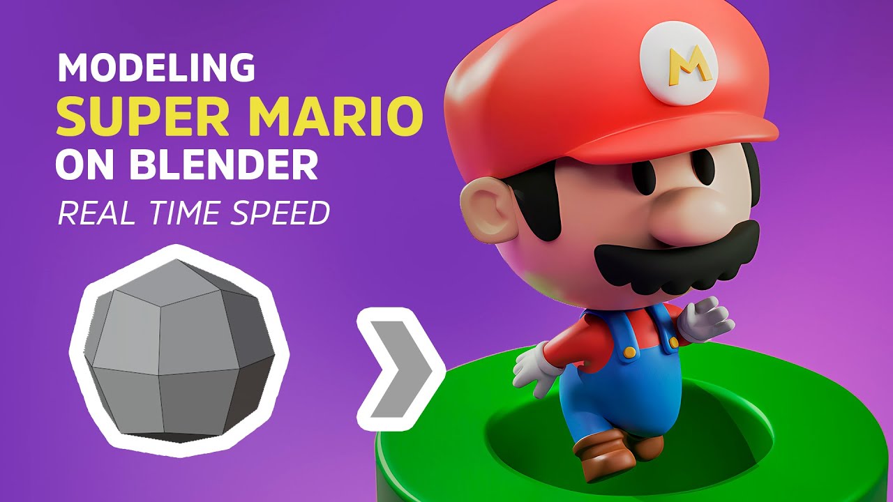 Super Mario ⛳🍄 in Chibi Style on Blender🌀 - Full Process ( Real Time ...