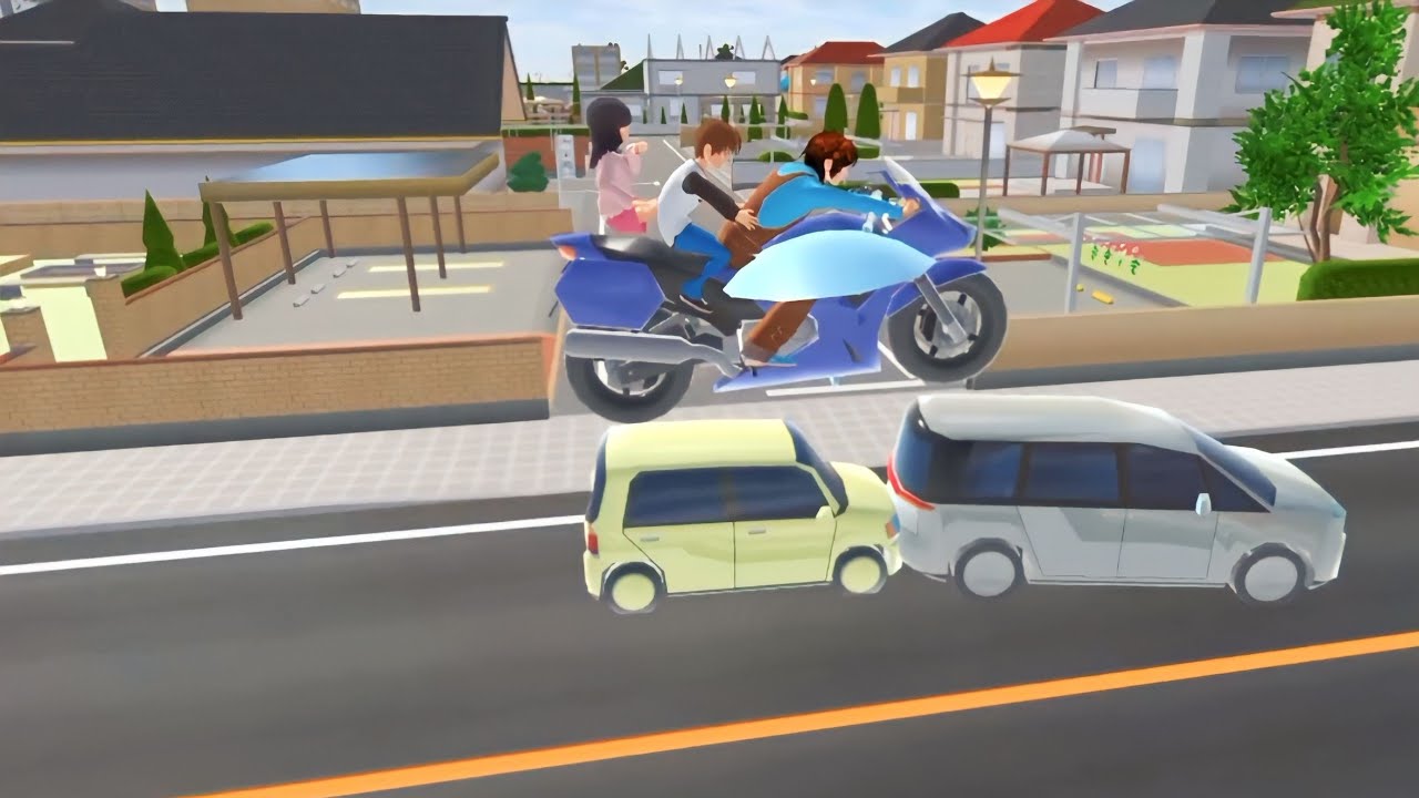 TIKTOK LUCU SAKURA SCHOOL SIMULATOR Part 98/ naik motor terbang ber 3 ...