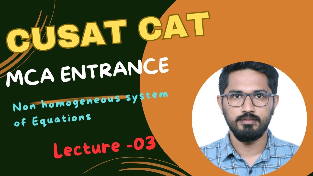 CUSAT CAT ENTRANCE 2024|MCA|Crash Course|Lecture -03 - YouTube