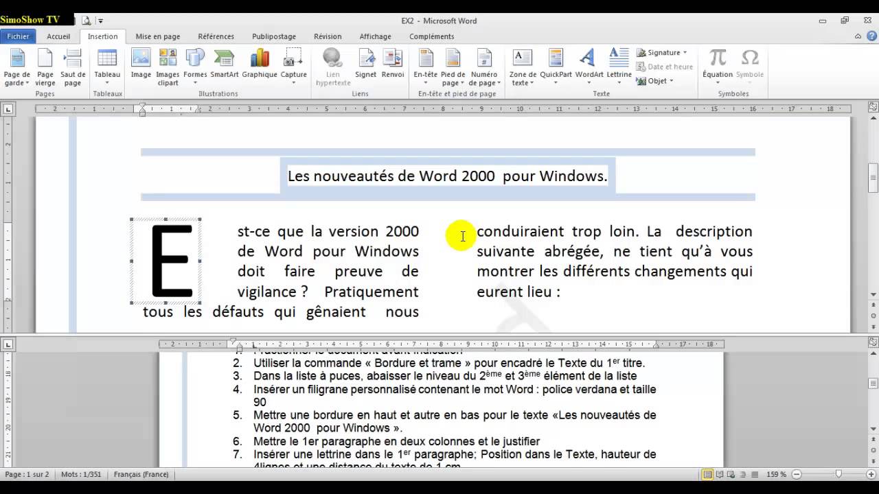 Cours et Formation microsoft Word 2010 - ateliers MOS N°2 - arabe P2 ...