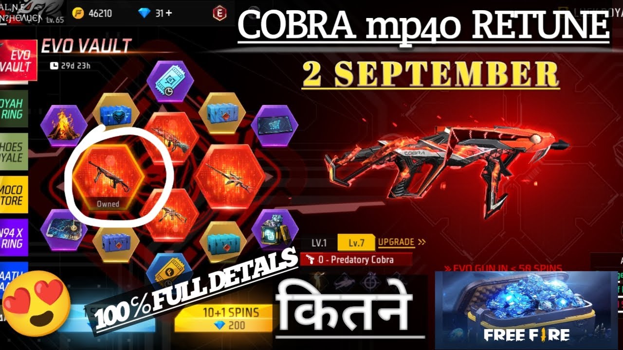 COBRA MP40 MAX NEW EVO VAULT FREE FIRE NEW EVENT] FF NEW EVENT TODAY ...