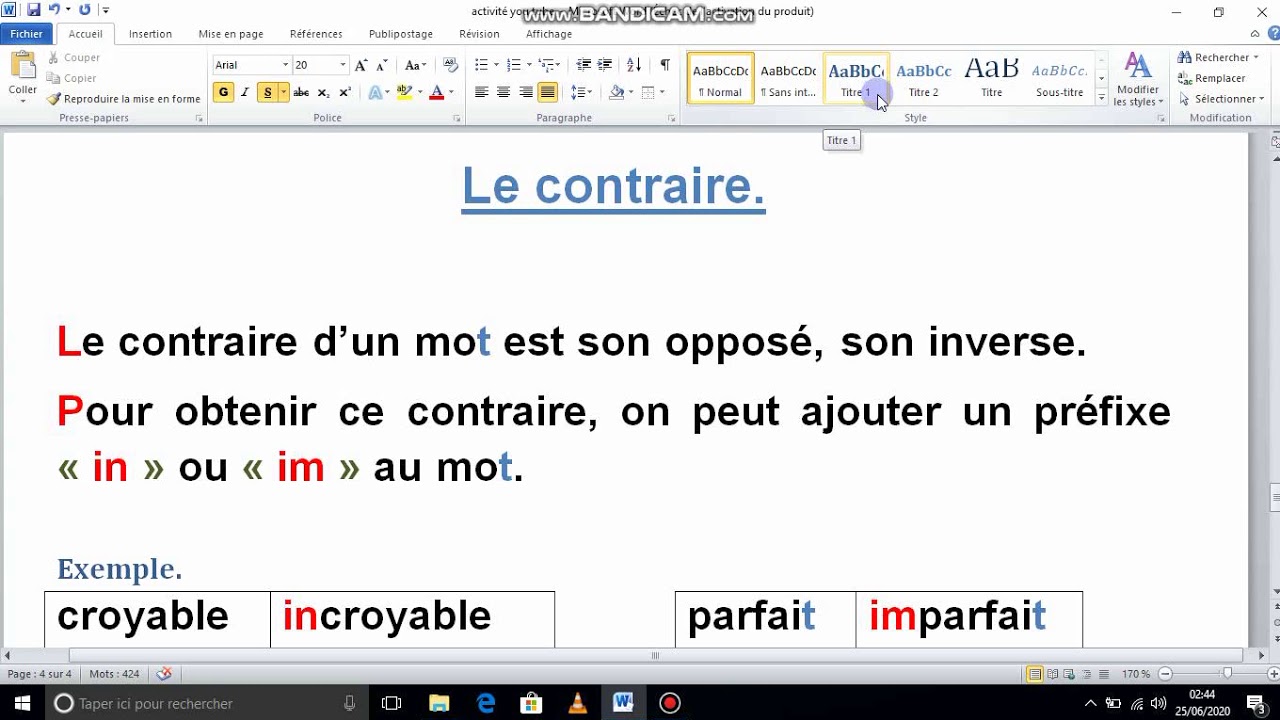 Grammaire : Le contraire. - YouTube