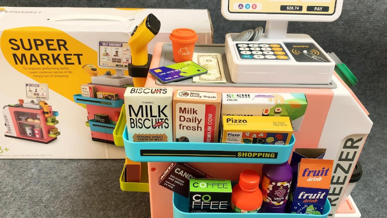 28 Minutes Satisfying with Unboxing Supermarket Checkout Counter Toy ...