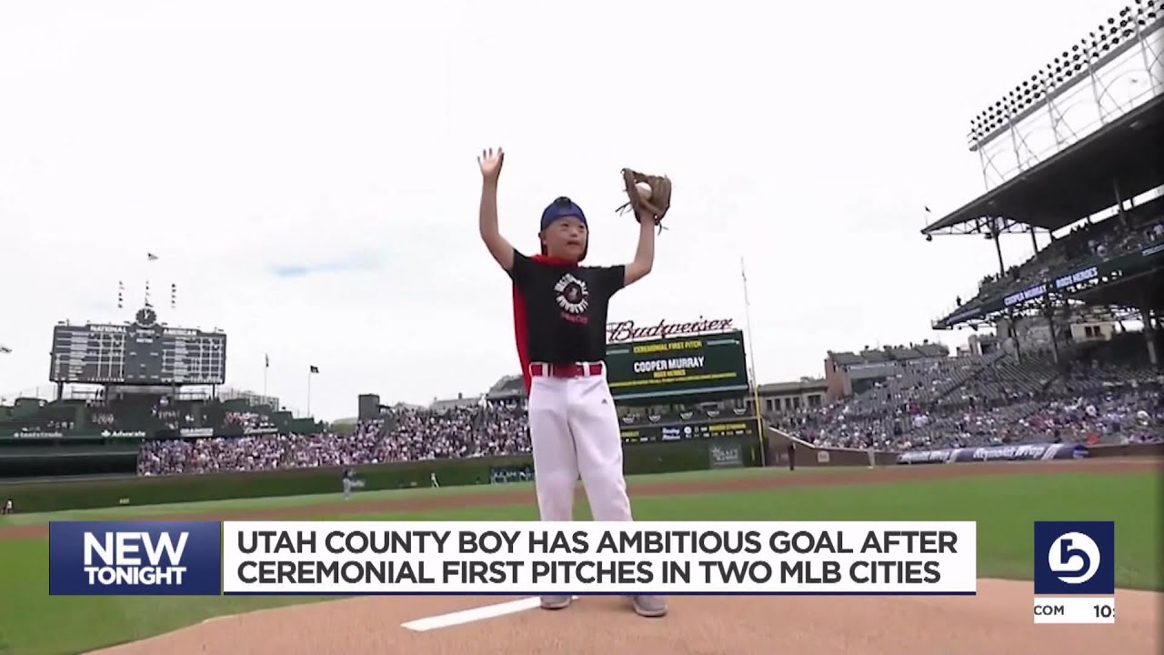 Utah County boy hopes to throw opening pitch at every MLB venue - YouTube