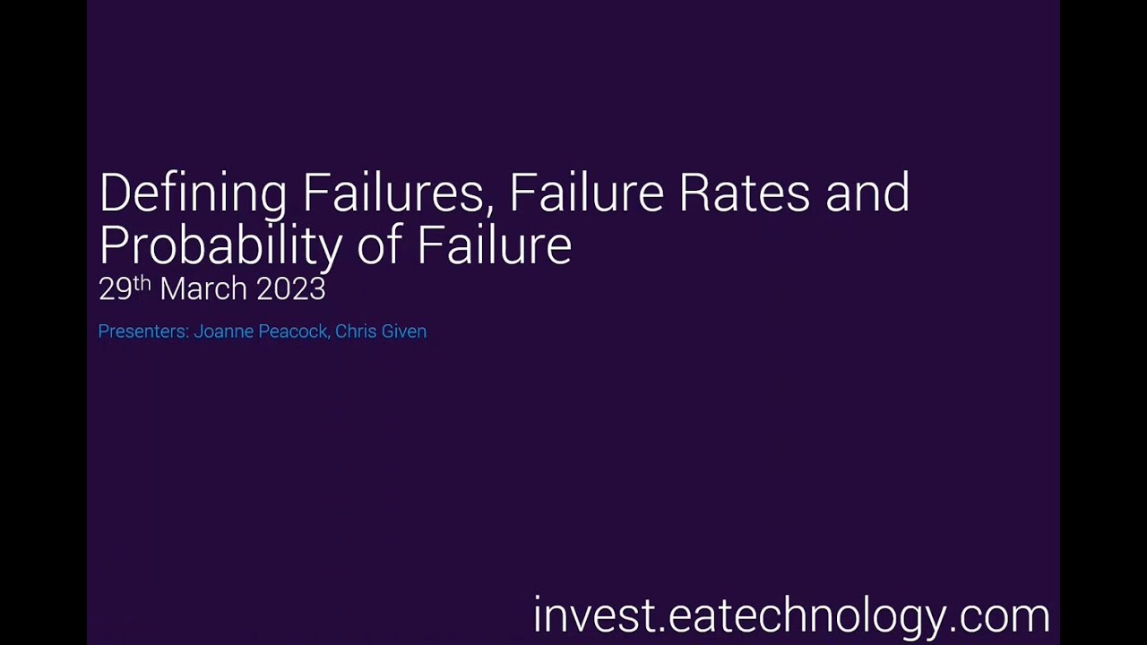 Asset Investment Management - Defining Failures, Failure Rates and ...