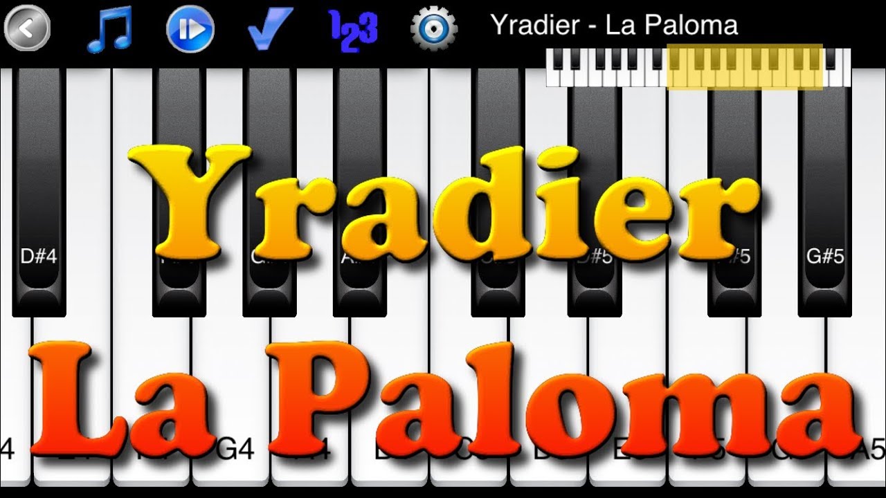 Yradier - La Paloma - Learn To Play Piano Melody - YouTube