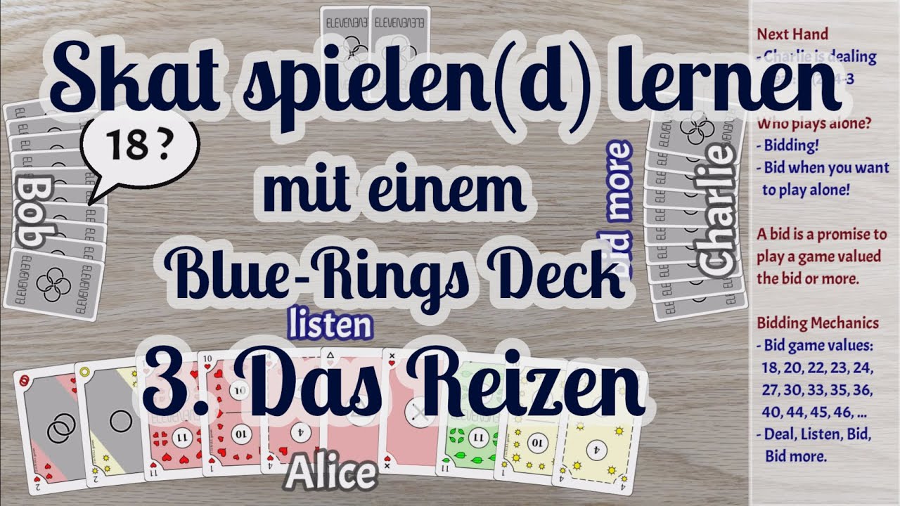Skat lernen: 3. Das Reizen - YouTube
