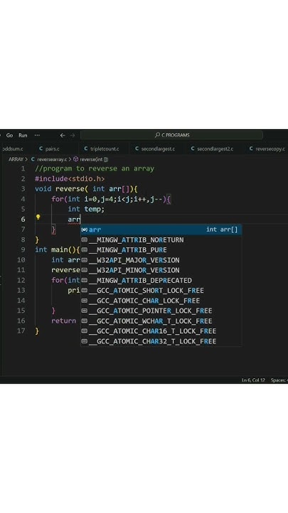Reverse of an Array #coding #cprogramming @ApnaCollegeOfficial @CollegeWallahbyPW - YouTube