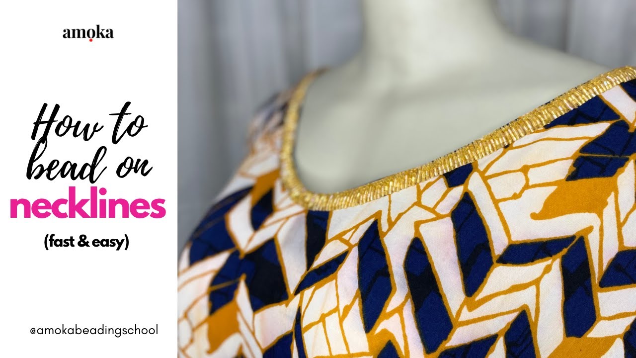 How to bead on a neckline - VERY EASY & FAST! - YouTube