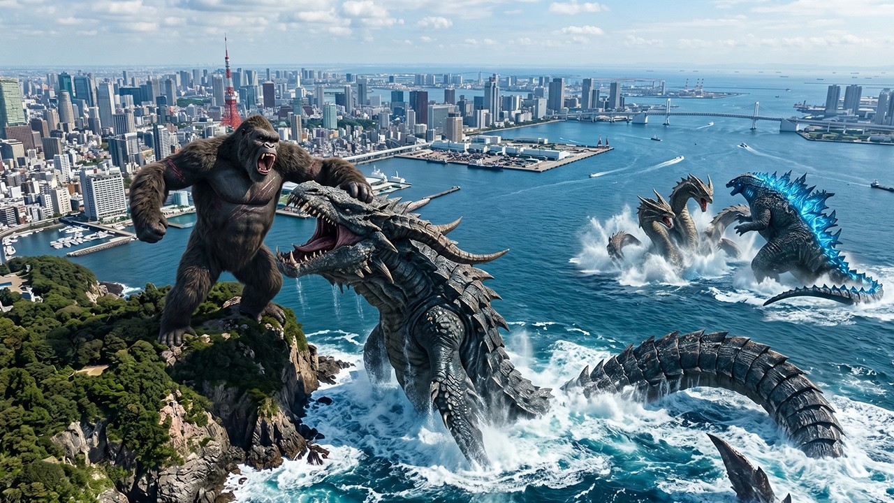 King Kong Vs The Ocean Leviathan | Godzilla Awakens & Saves The Day ...