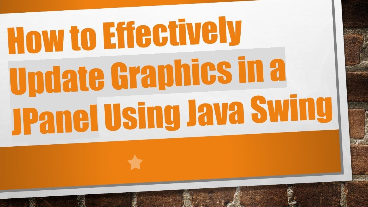 How to Effectively Update Graphics in a JPanel Using Java Swing - YouTube
