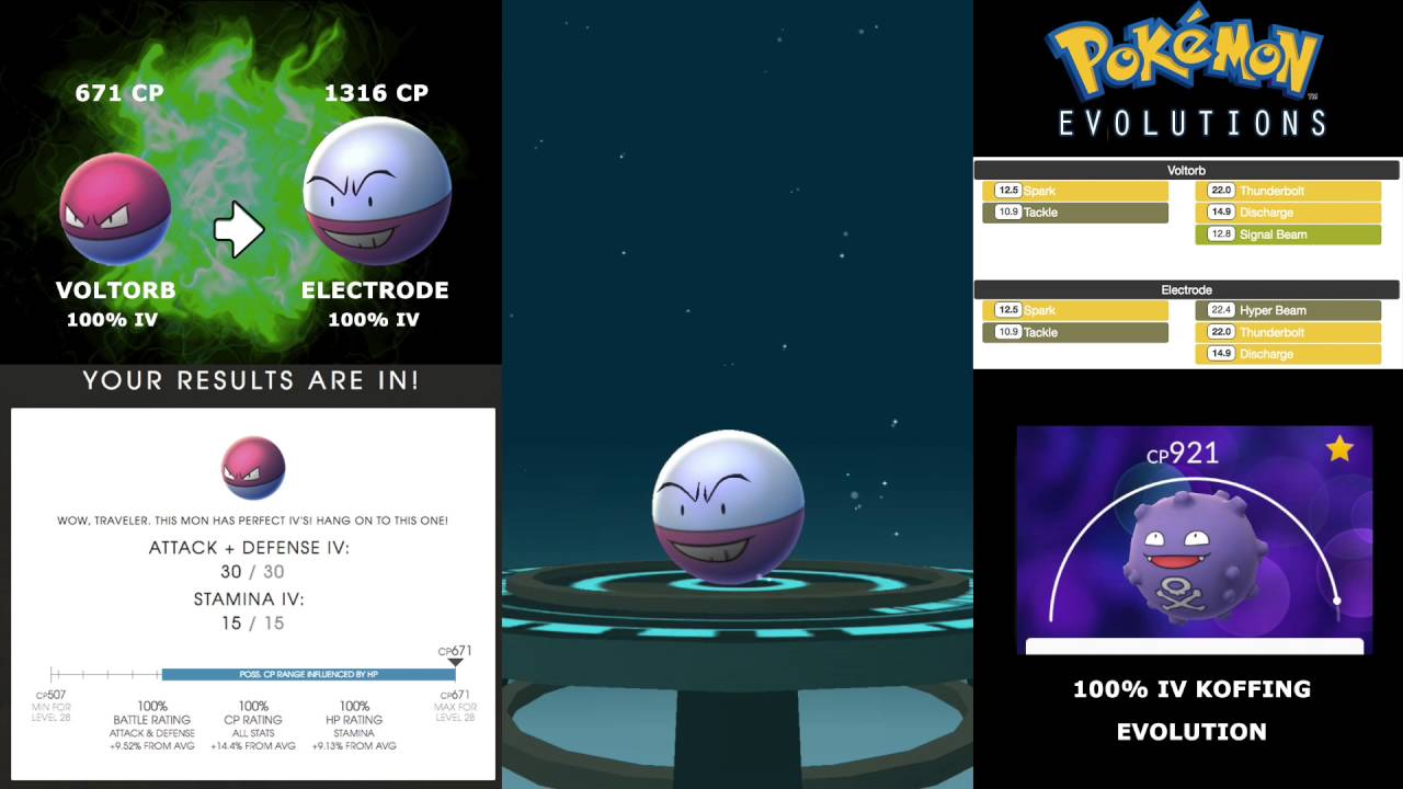 100% IV Voltorb Electrode Evolution, Pokemon Go - YouTube