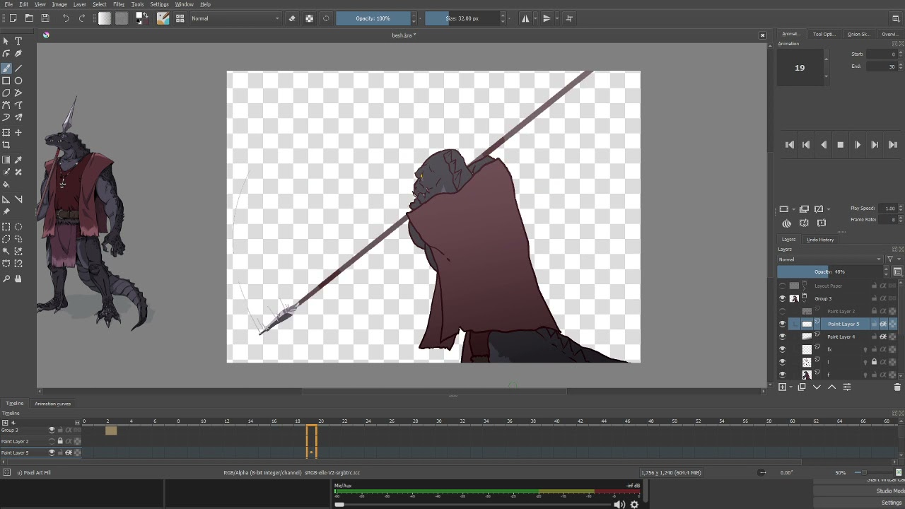 Random anime 2D animation made with krita - YouTube